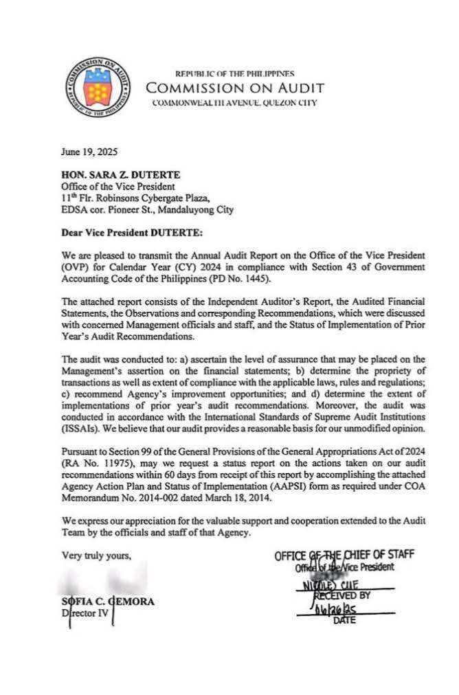 COA gives Sara Duterte’s OVP highest audit rating - iOrbit News Online