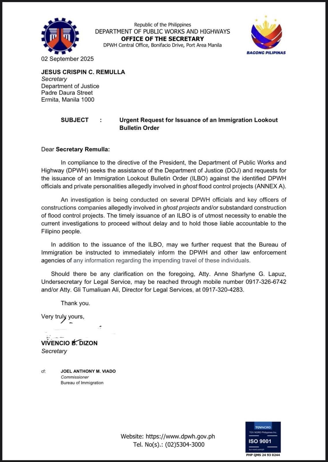10 DPWH officials, 15 contractors under lookout - iOrbit News Online