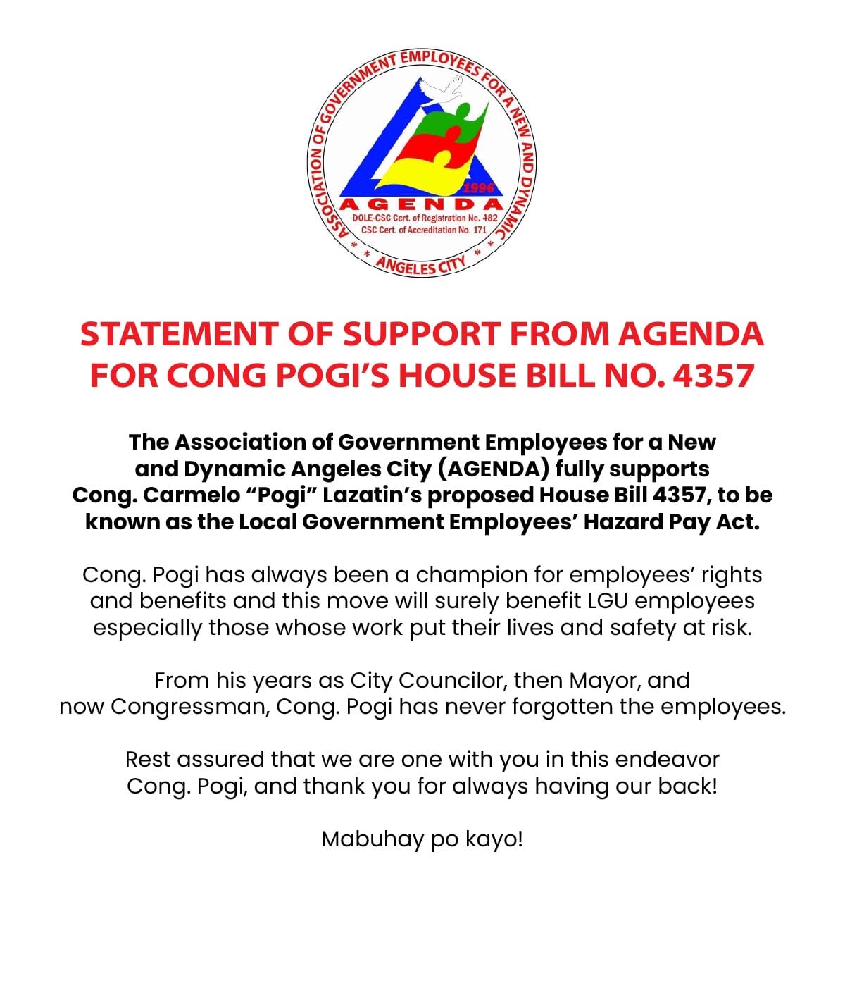 Angeles gov’t employees support Cong Pogi’s H.B. 4357 - iOrbit News Online